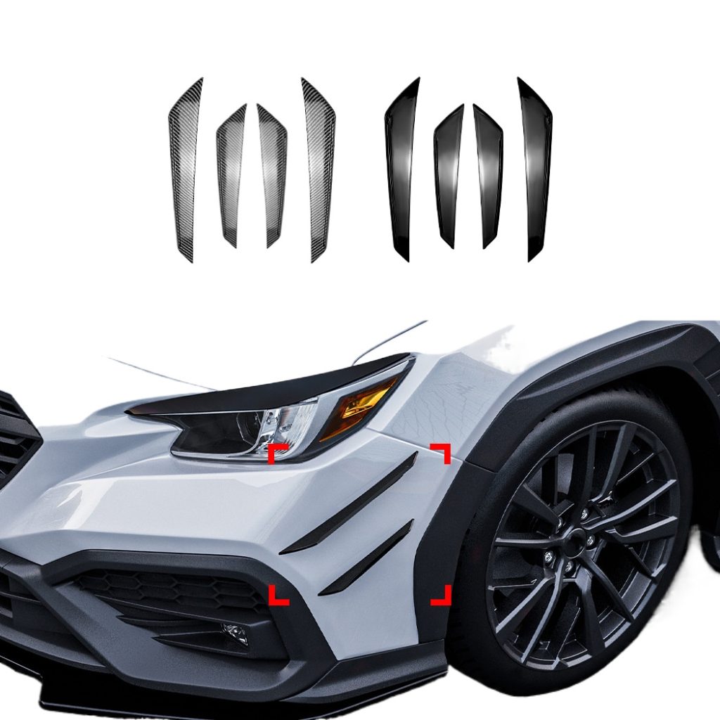 Front Bumper Side Winglet Trim Decals Carbon Fiber Pattern for Subaru ...
