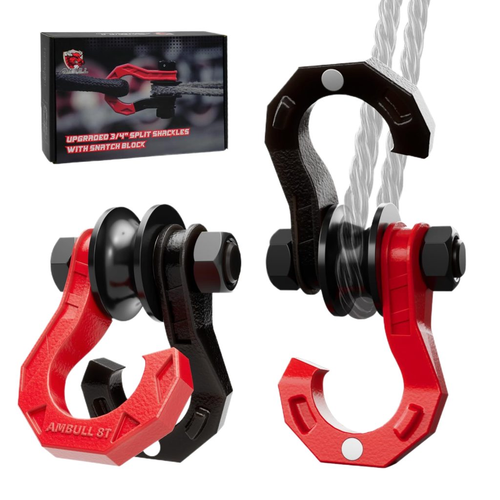 Carbon Steel Recovery Snatch Blocks Pulley Shackle Pair for Off-road ...