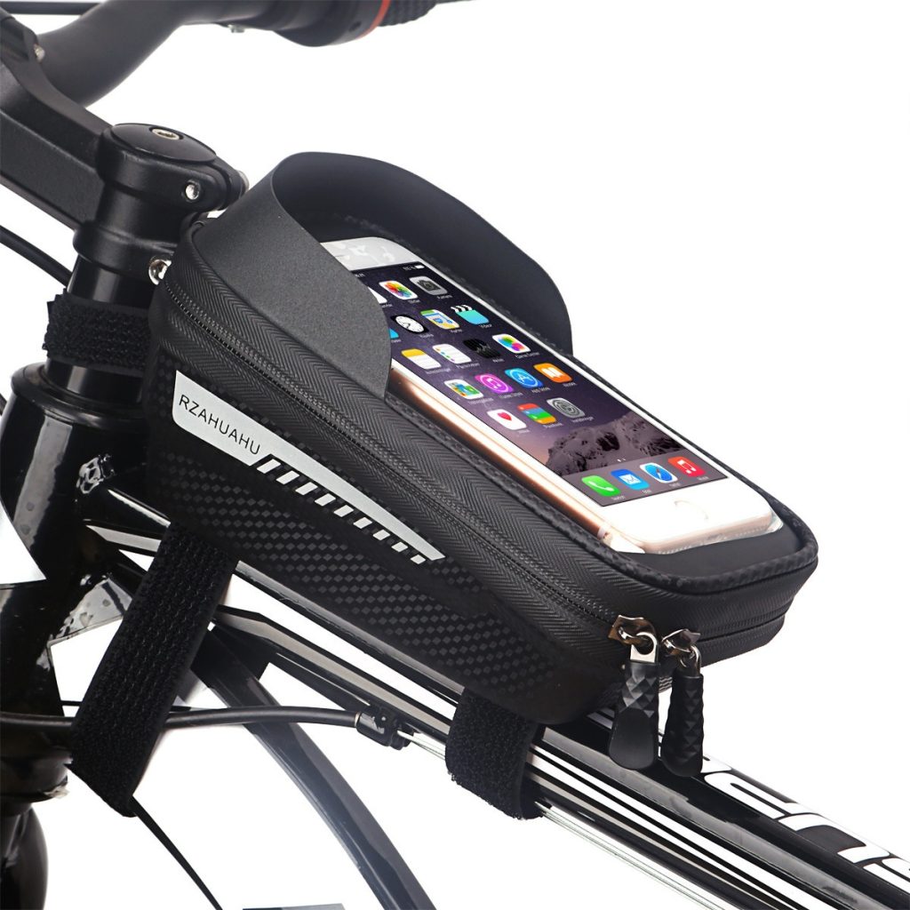 Hard Shell Bicycle Front Frame Bag Phone Mount Top Tube Cycling Pouch ...